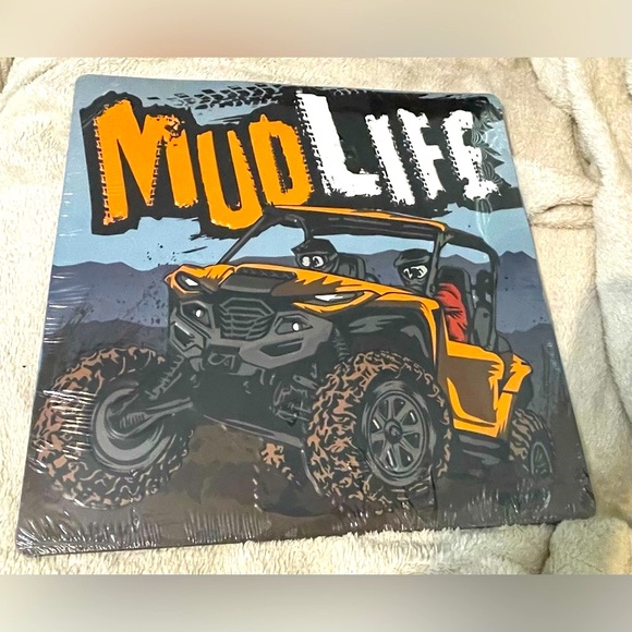 Accents | Mud Life Embossed Metal Sign 12 X 12 Garage Mancave Barn Side ...